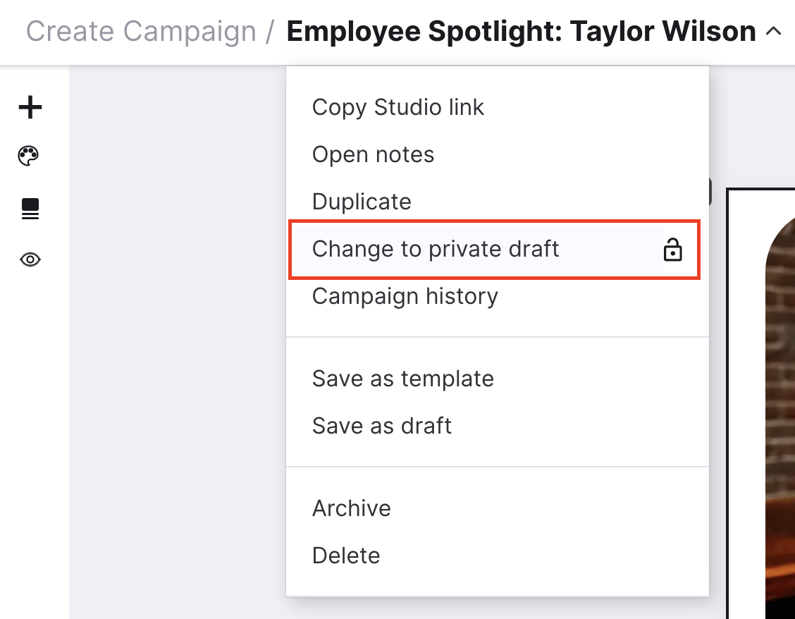 Private Draft Setting – Firstup