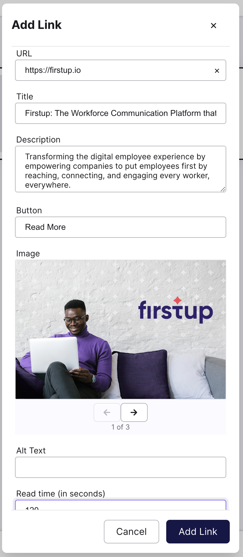 Create a Link Block – Firstup