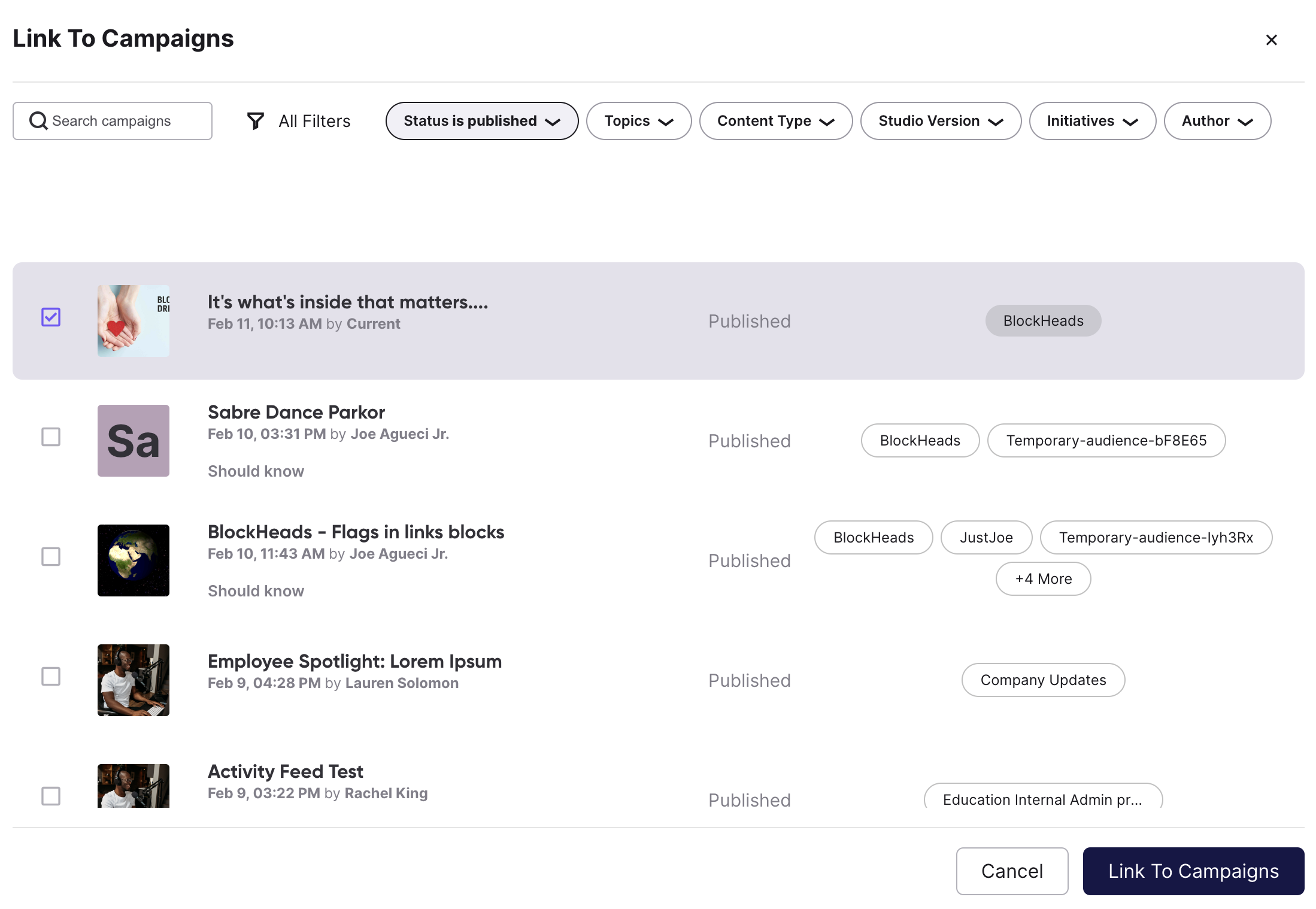 Create a Link Block – Firstup