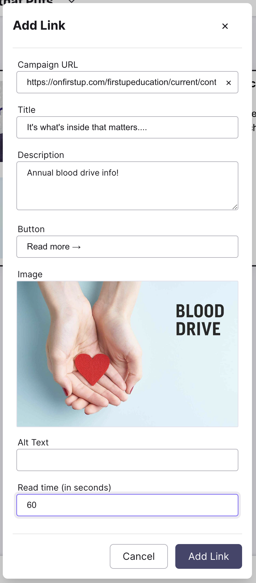 Create a Link Block – Firstup
