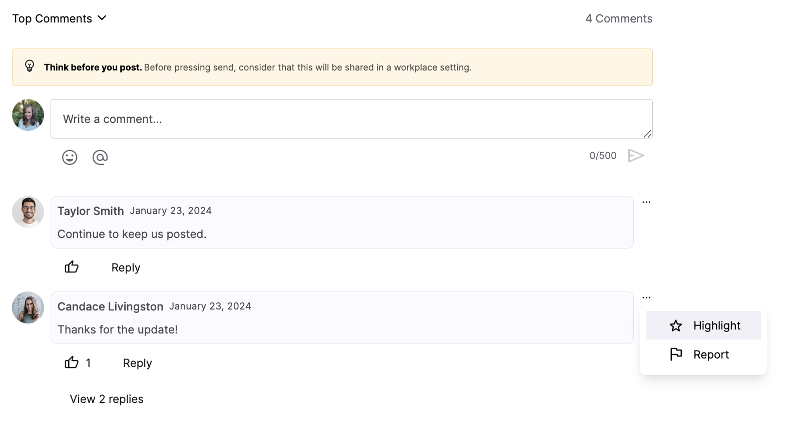 Comment on Content – Firstup