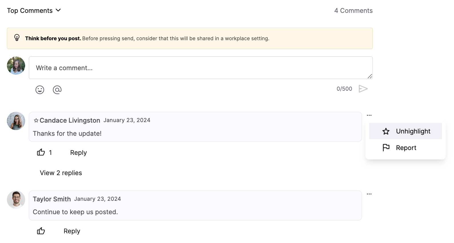 Comment on Content – Firstup