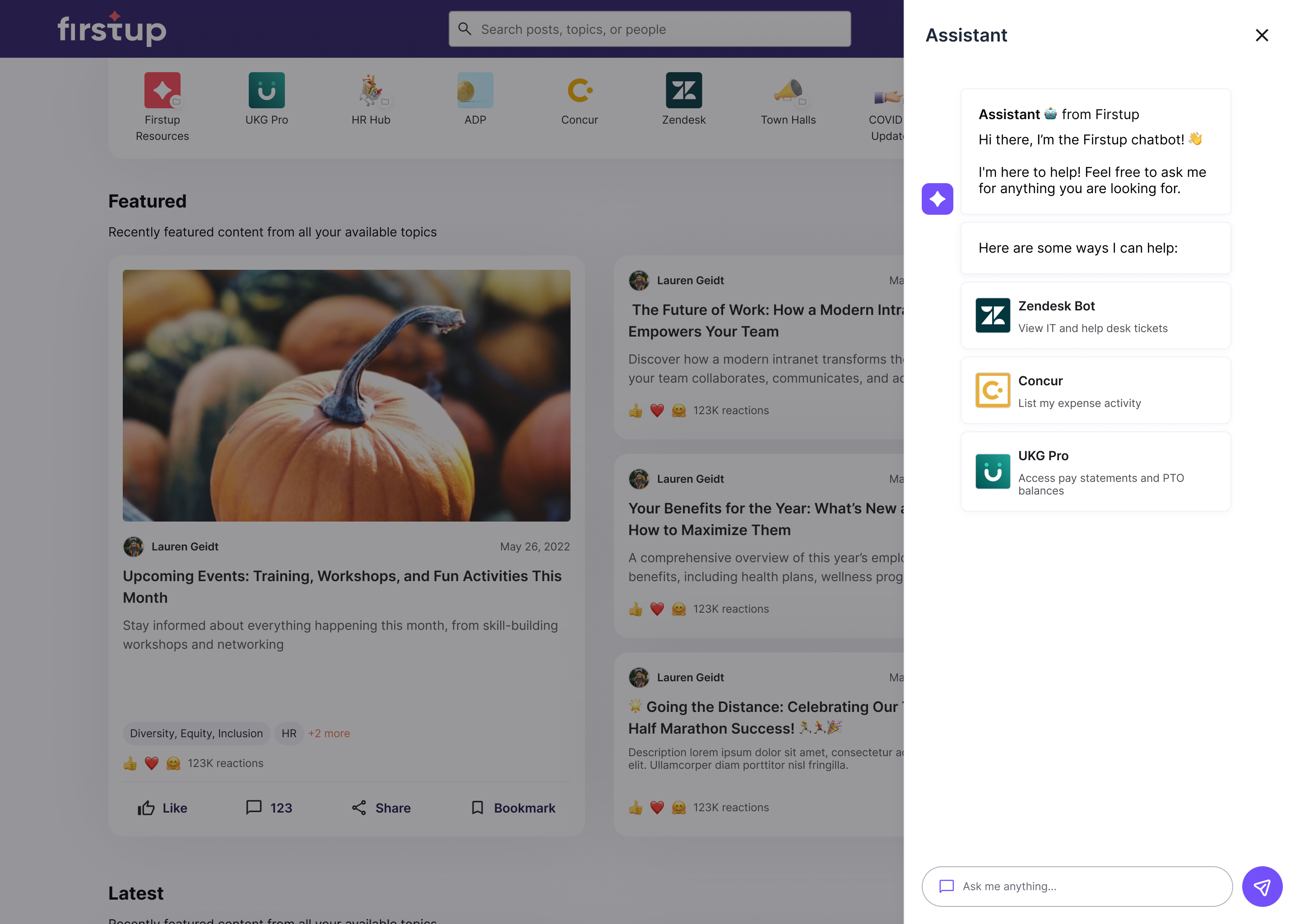 UKG Pro Productivity Integration – Firstup
